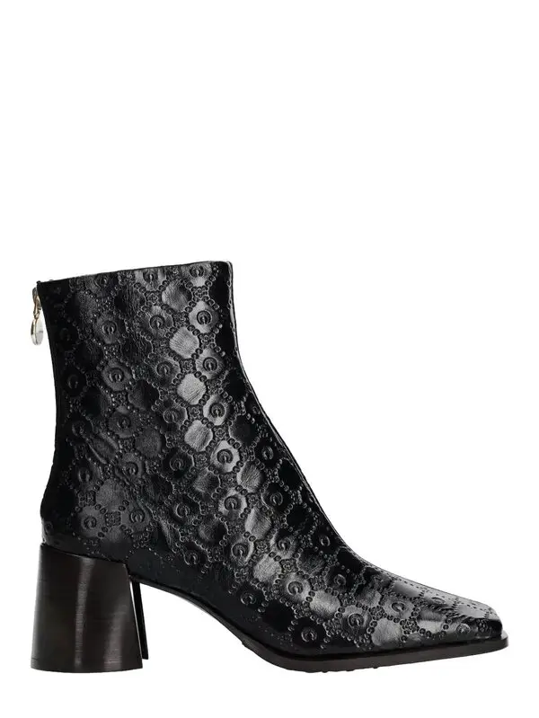 MARINE SERRE 70mm Embossed Ankle Boots - Black