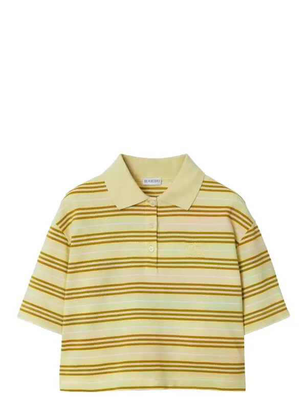 Burberry Striped Cotton Polo Shirt - Yellow
