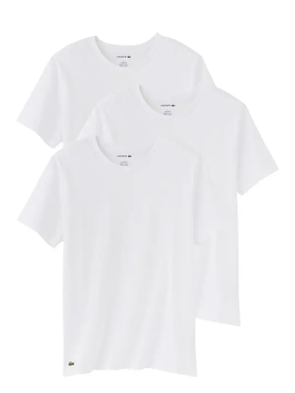 Lacoste Cotton Undershirt Crew Tee 3 Pack - White