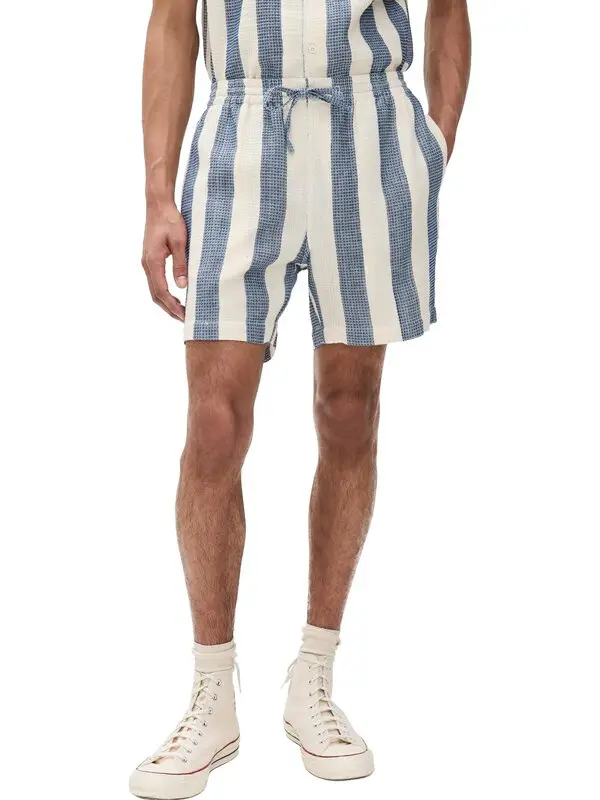 KARDO Olbia Handloom Striped Shorts - Future Dusk