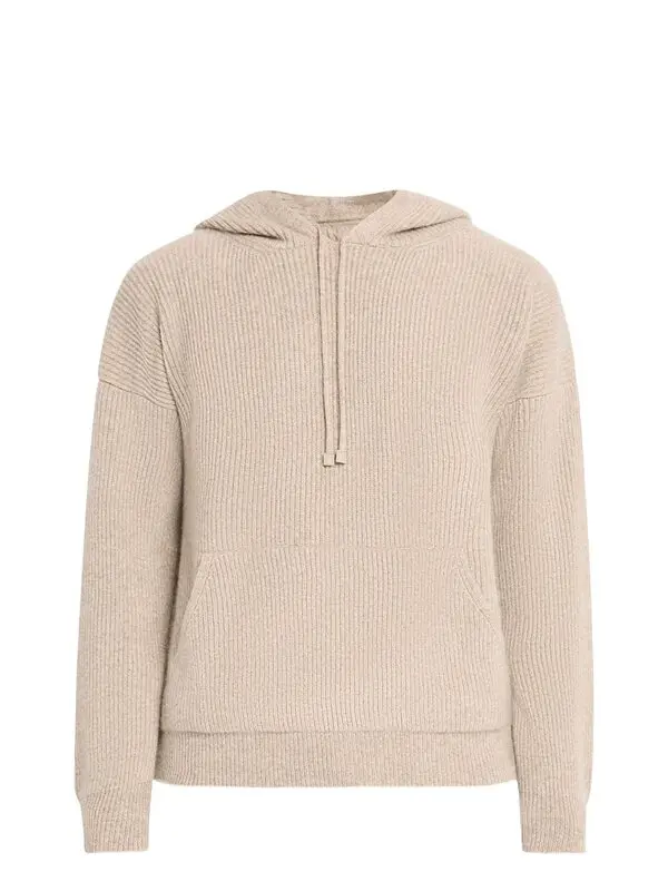 Bergdorf Goodman Cashmere English Rib Hoodie - Beige