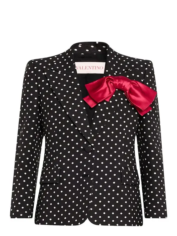 Valentino Garavani Polka Dot Blazer With Bow - Light Hazelnut