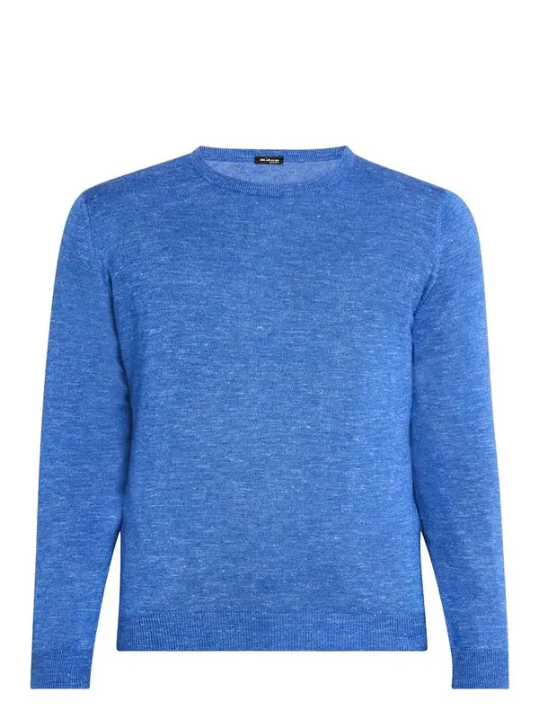 Kiton Cashmere And Linen Crewneck Sweater - Blu
