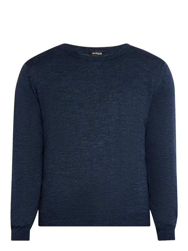 Kiton Cashmere And Linen Crewneck Sweater - Blue