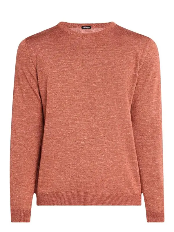Kiton Cashmere And Linen Crewneck Sweater - Red