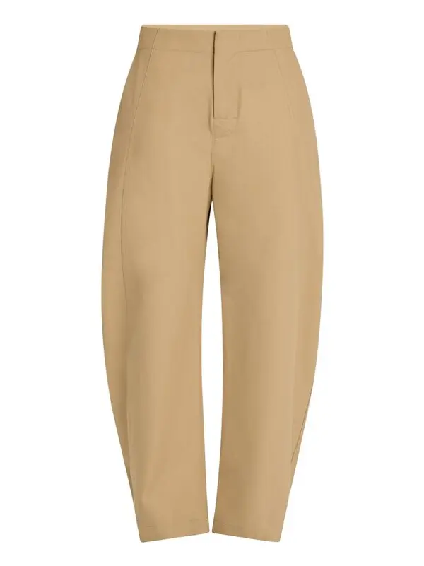 Bottega Veneta Fluid Cotton Twill Wide Leg Trousers - Beige