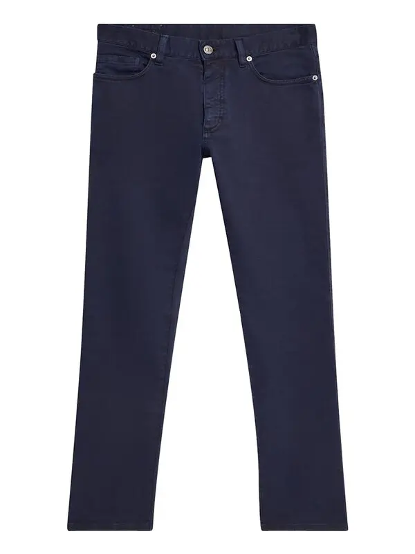Zegna Comfort Delave Five-pocket Jeans - Dk Blu Sld