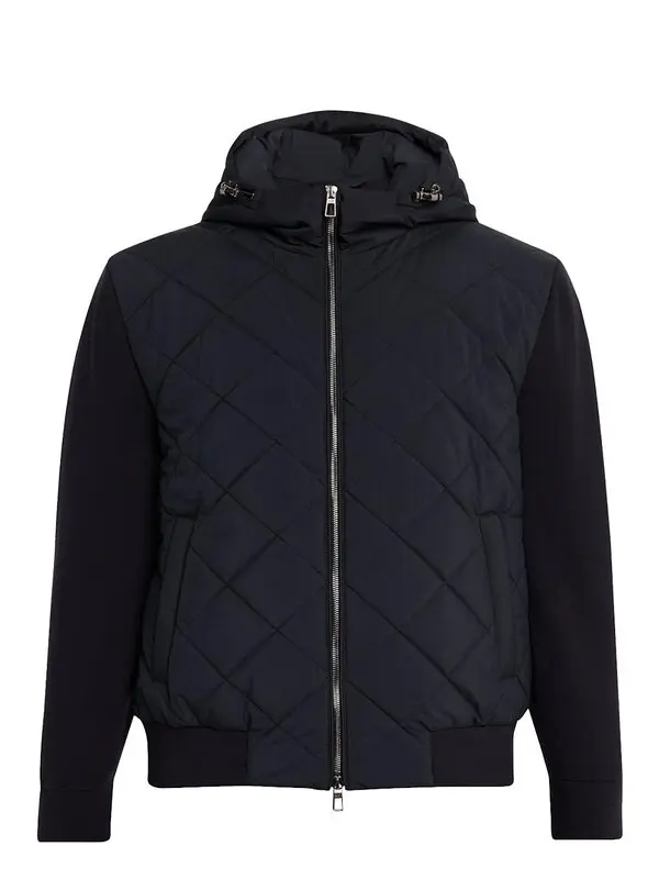 Loro Piana Ampay Hooded Bomber Jacket - W538 Blue Navy