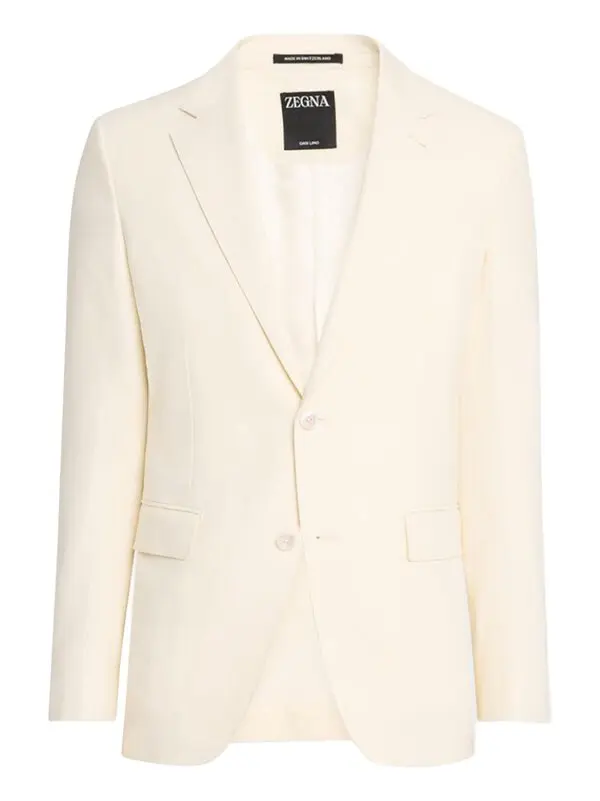 Zegna Oasi Lino Twill Sport Coat - Wht Sld