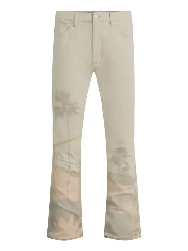 Hudson Jeans Walker Kick Flare Graphic Print Pants - Natural Desert