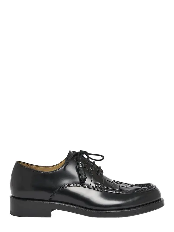 Jacquemus Les Derbies Tressees Leather Derby Shoes - Black