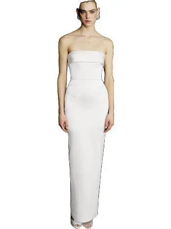 THE NEW ARRIVALS ILKYAZ OZEL Rhea Lokum Strapless Gown - White