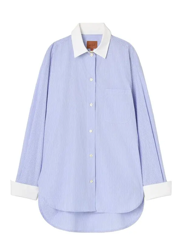JAMIE HALLER The Crosby Shirt Bue Stripe - Blue Stripe
