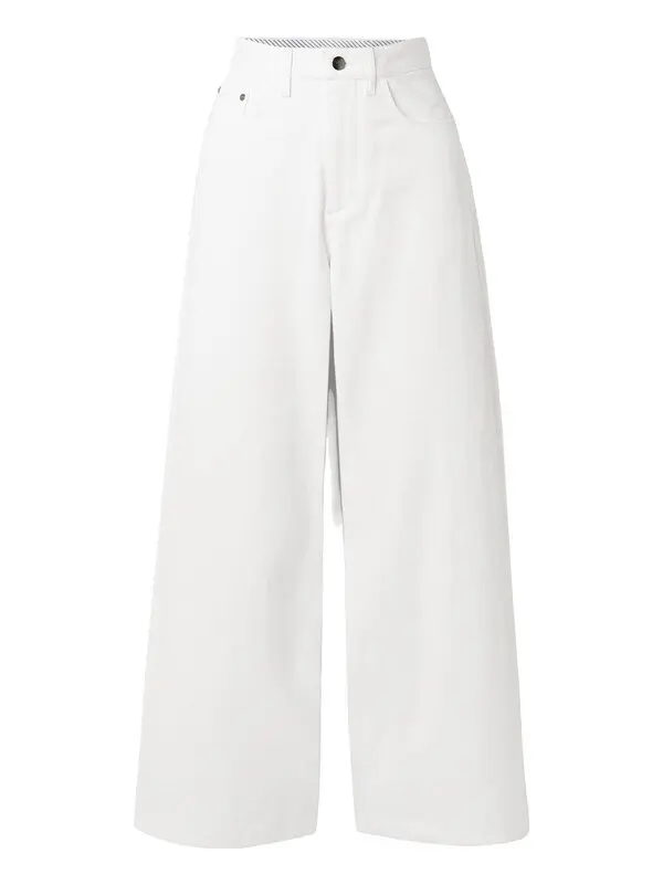 Maria Mcmanus Massive Organic Cotton-twill Wide-leg Pants - Neutrals
