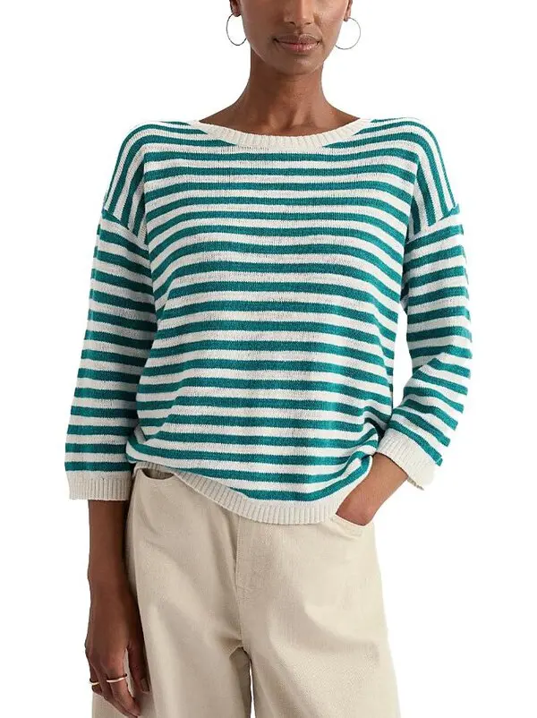 SEASALT CORNWALL Knavock Striped Sweater - Mini Cornish Deep Dive Chalk