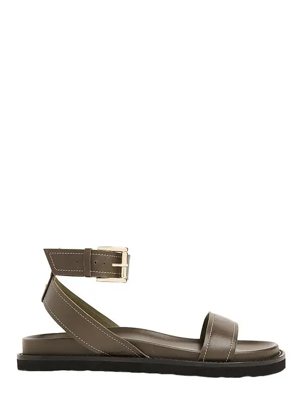 Whistles Ottie Leather Sandals - Khaki