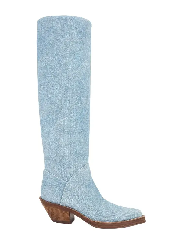 Gabriela Hearst Camero Boots - Light Blue Denim