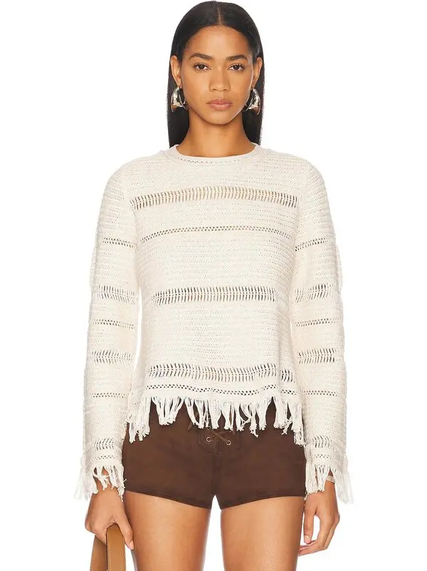 Isabel Marant Azilis Crochet Knit Sweater - Ecru