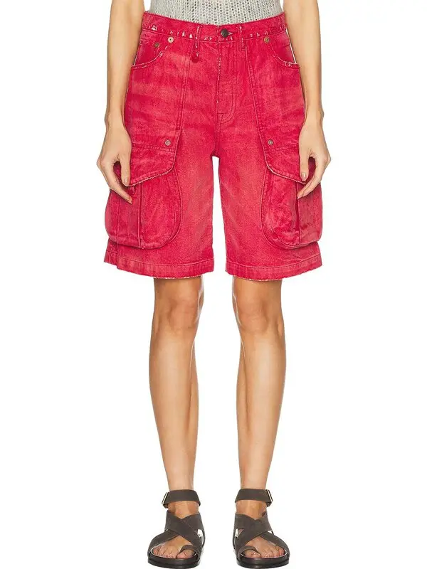 R13 Multi Pocket Baggy Short - Vivid Red