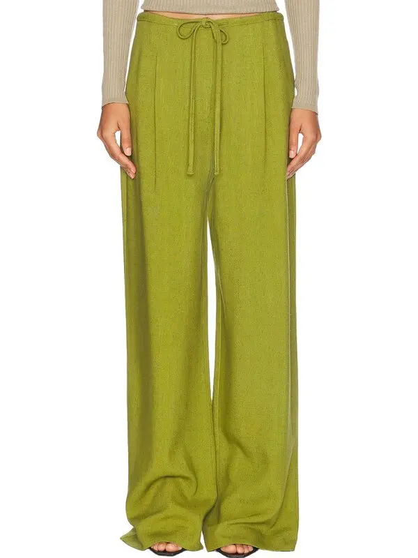 RÓHE Relaxed Drawstring Trousers - Garden Green