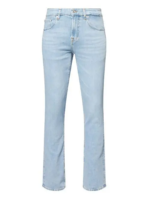 7 For All Mankind Slimmy Straight-leg Stretch-denim Jeans - Studio Blue