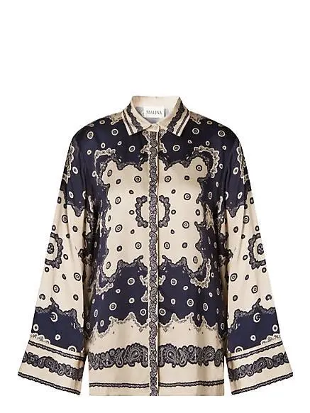 MALINA Meya Oversized Printed Woven Shirt - Bandana