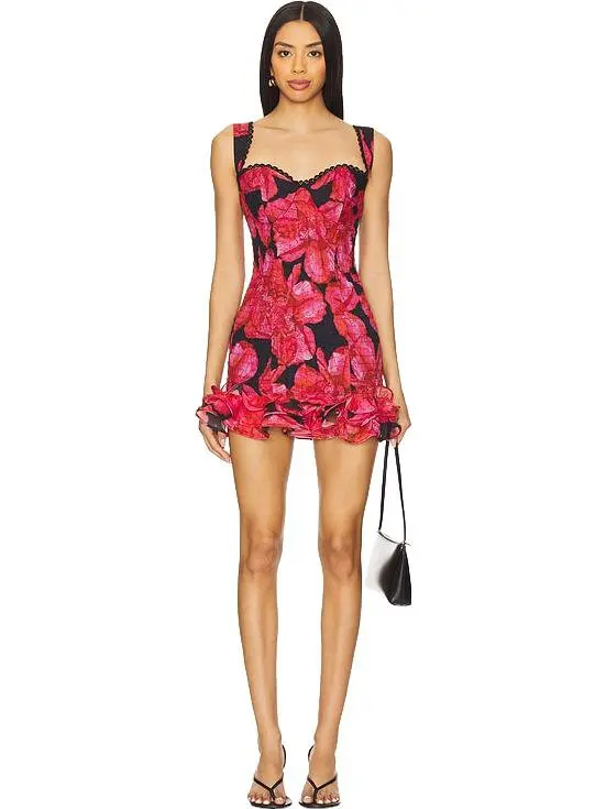 Charo Ruiz Ibiza Sunil Short Dress - Black Blossom