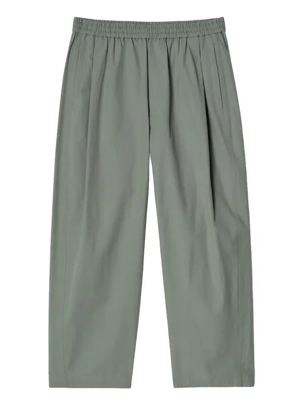 Cos Cropped Elasticated Wide-leg Pants - Green