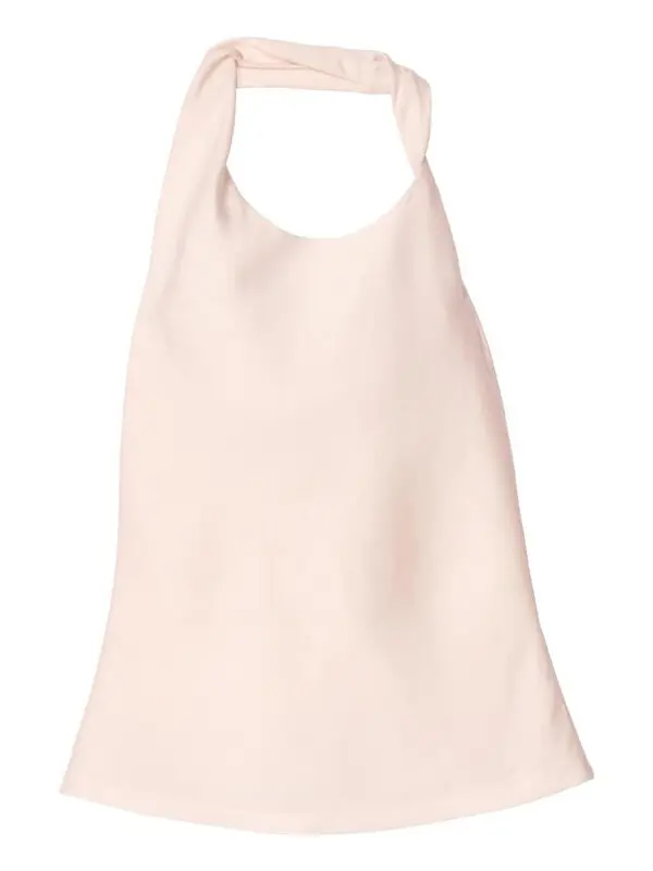 Cos Twist-detail Linen-blend Top - Orange