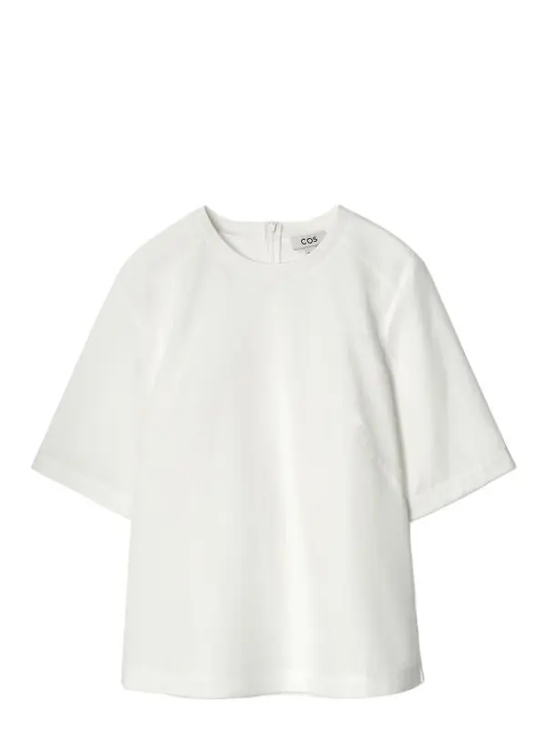 Cos Woven Cotton Top - White