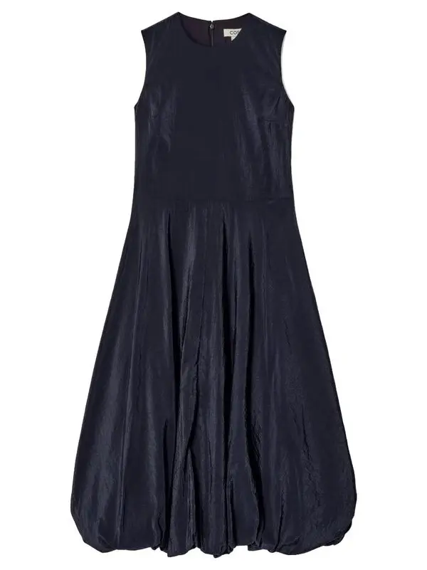 Cos Sleeveless Bubble-hem Midi Dress - Navy