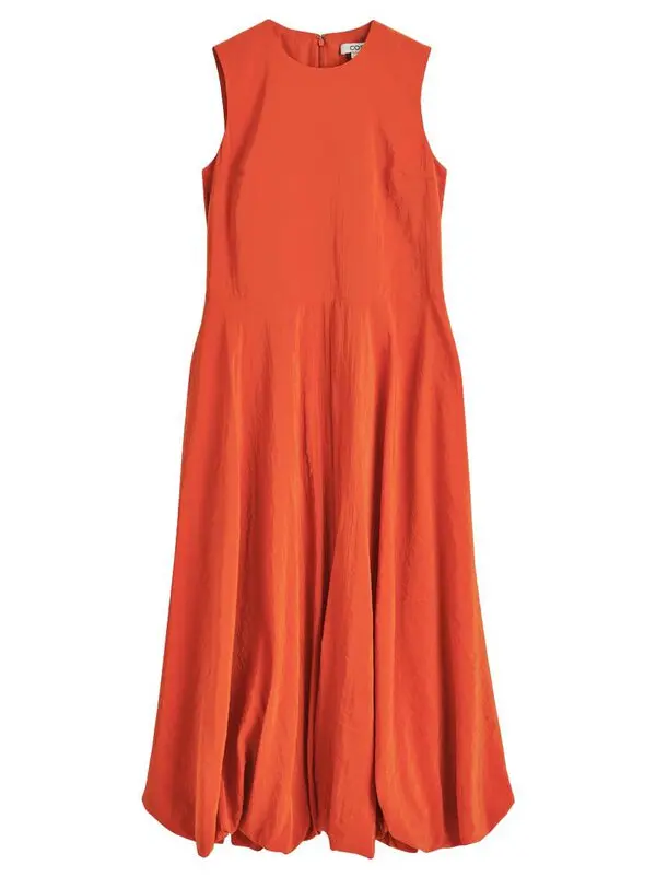 Cos Sleeveless Bubble-hem Midi Dress - Orange