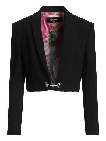 Dsquared2 Single-breasted Blazer With Appliqués - Black