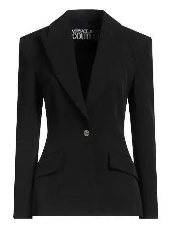 Versace Single-breasted Blazer With Appliqués And Half-belt - Black
