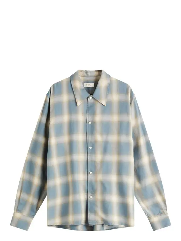 SECOND / LAYER Relaxed Check Shirt - Blue