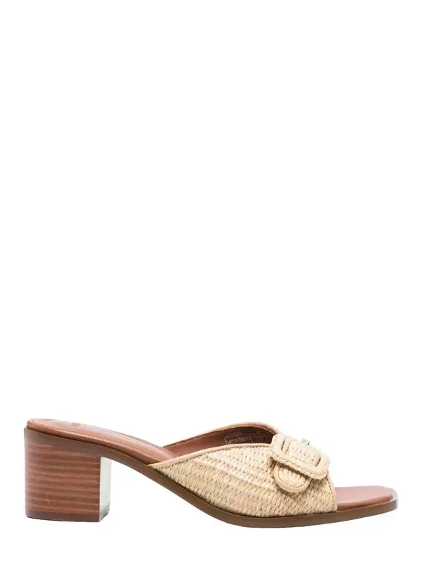 BOSS 50mm Straw Sandals - Neutrals
