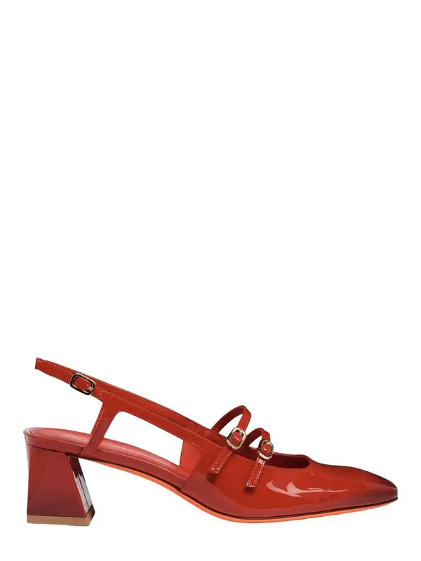 Santoni Mid-heel Slingbacks - Red