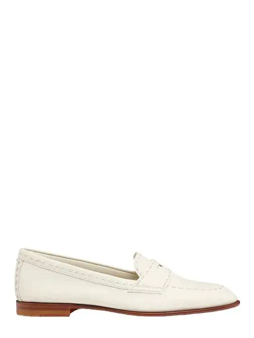 Santoni Leather Penny Loafer - White
