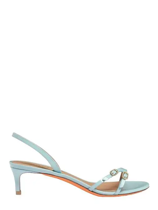 Santoni Patent Leather Mid-heel Sandals - Blue