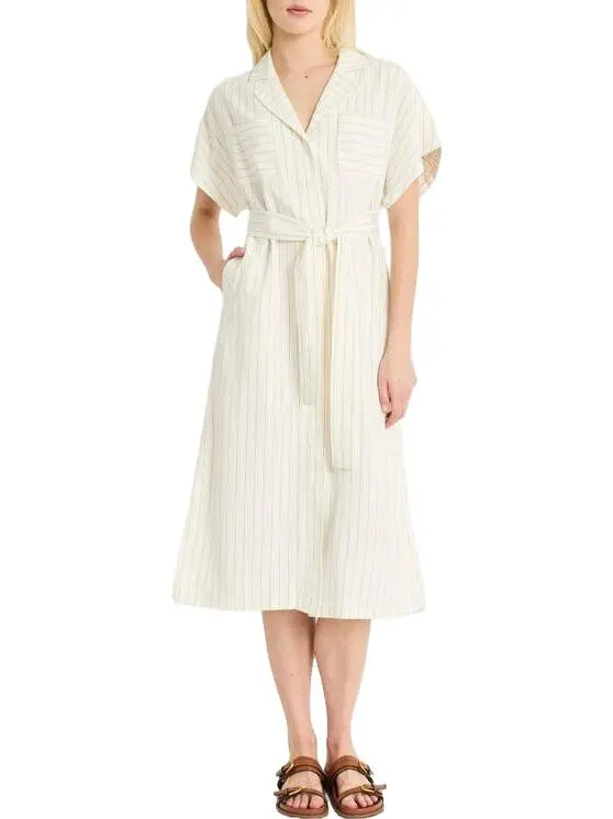 LUXELY Stripe Shirtdress - Ivory
