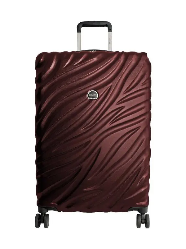 DELSEY PARIS Alexis Hardside 25-inch Checked Expandable Spinner Luggage - Burgundy