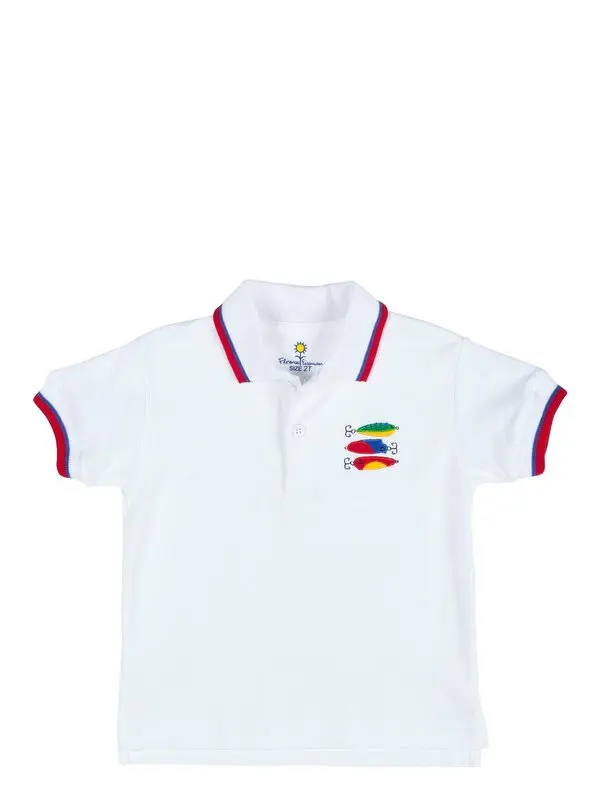 FLORENCE EISEMAN Knit Polo With Fishing Lures - White