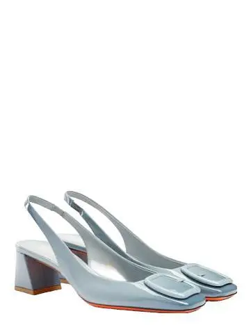 Santoni Mid-heel Slingback - Blue
