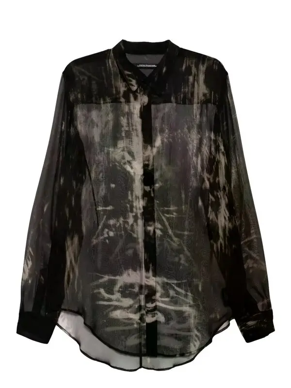 JULIUS Silk Prayer Shirt - Black