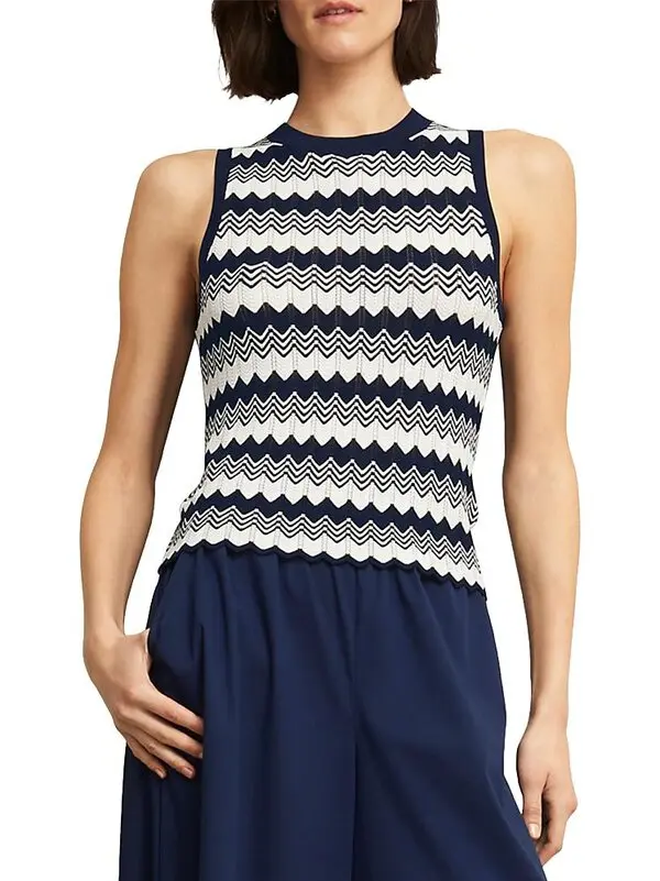 HOBBS LONDON Osterley Knitted Top - Navy Ivory