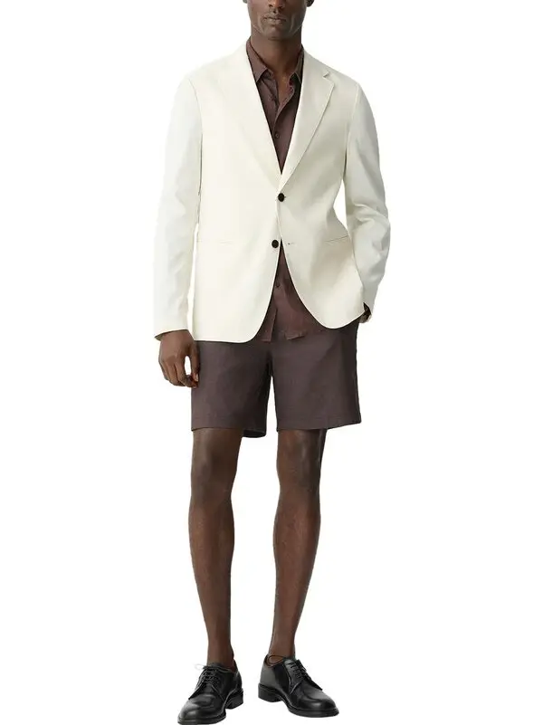 Theory Clinton Blazer In Good Linen - Eggshell
