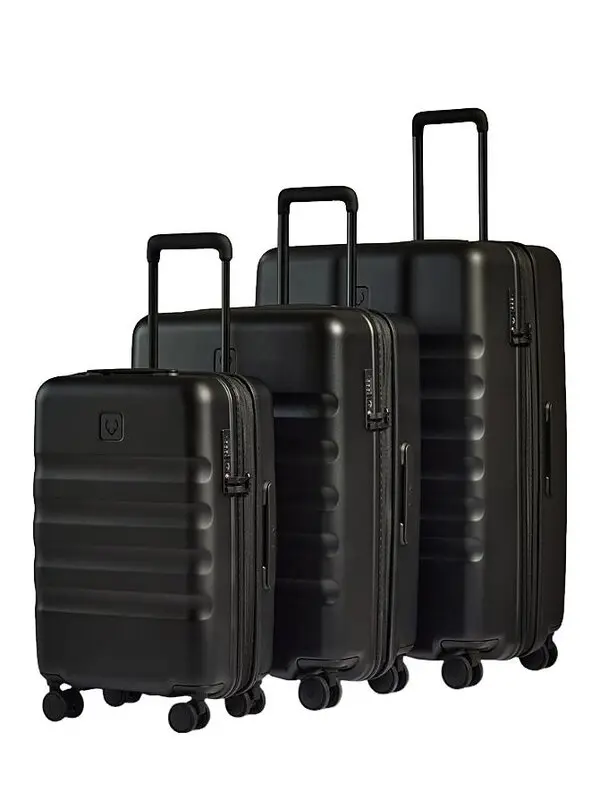 ANTLER Icon Stripe Expandable Three-piece Luggage Set - Black