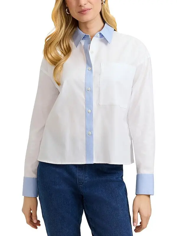 Foxcroft Marina Long Sleeve Cotton Shirt - White
