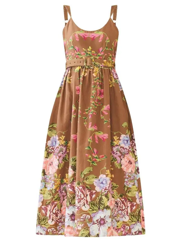 EDDY Katherine Midi Dress - Carmel Victorian Floral