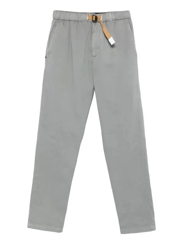 WHITE SAND Belted Chino Trousers - Grey